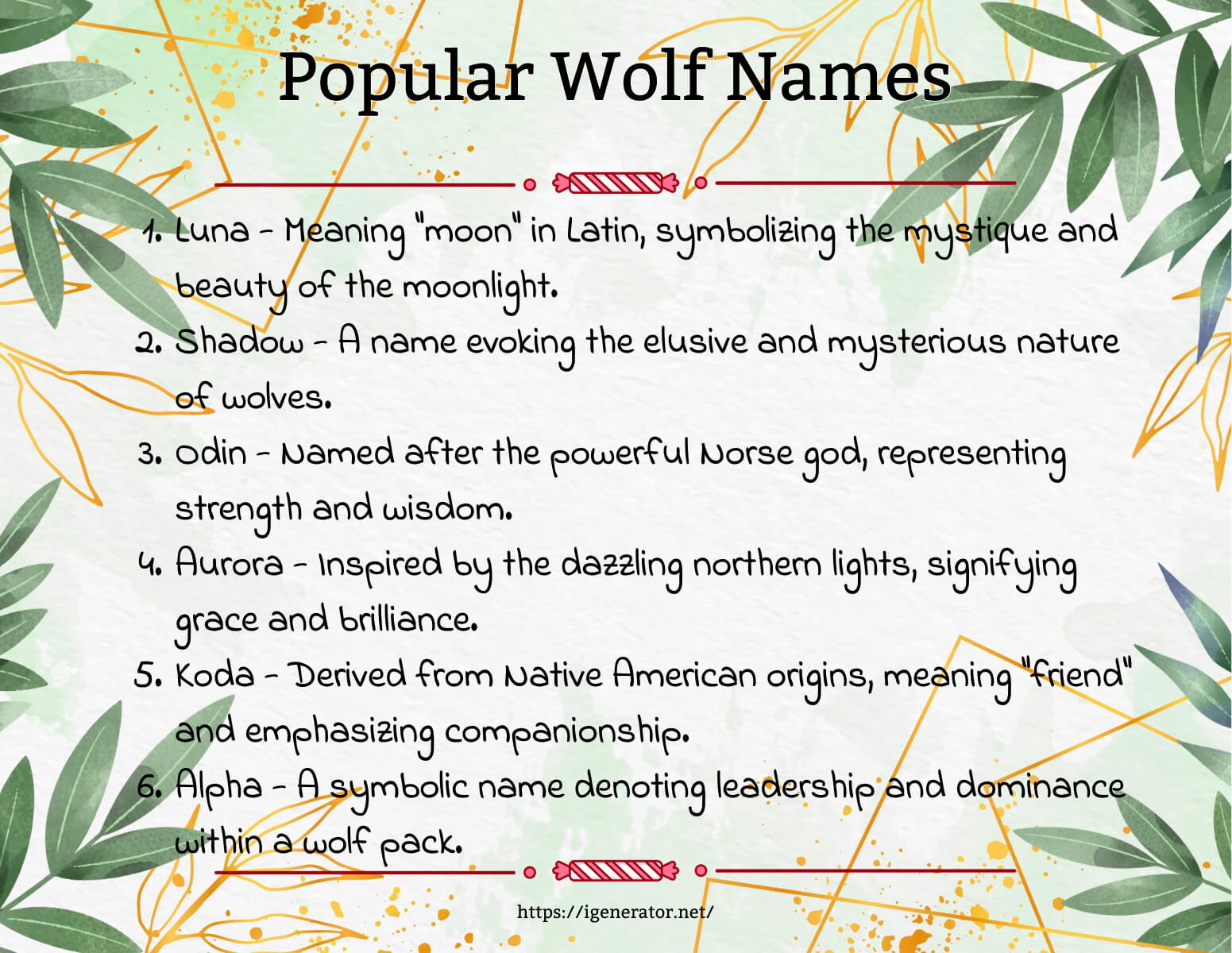 Wolf Name Generator | 1060 Wolf Name Ideas