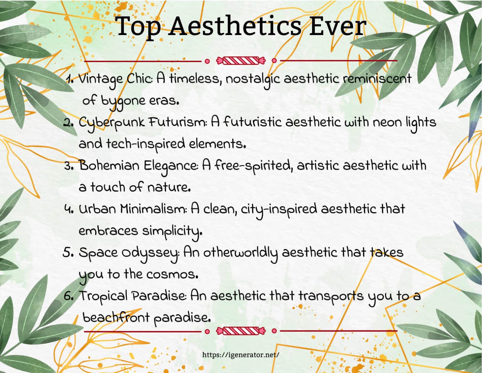 Online Aesthetic Generator