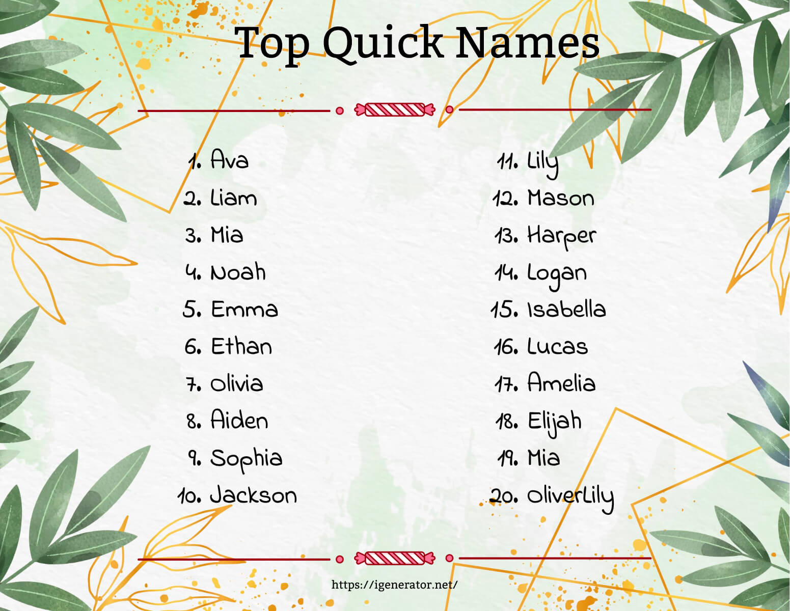 Quick Name Generator | 2000 Quick Name Ideas