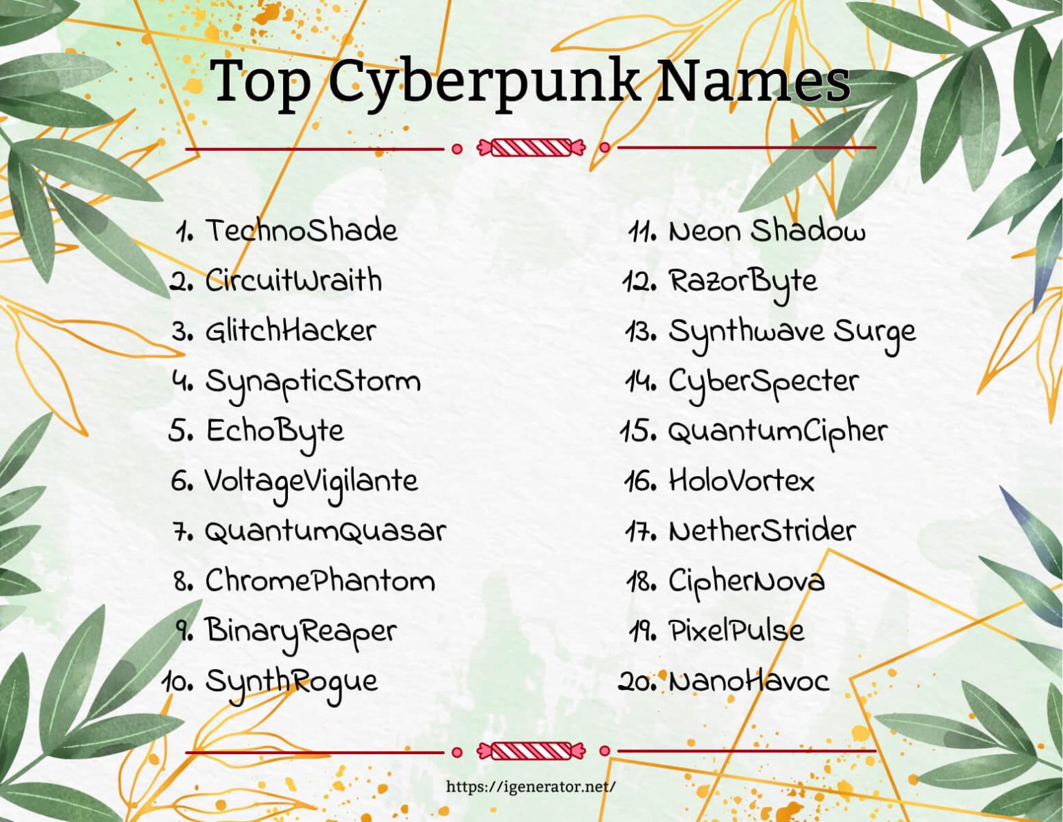 Cyberpunk Name Generator | 666 Cyberpunk Name Ideas