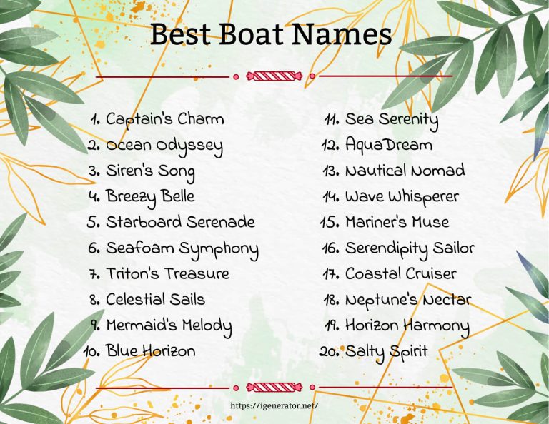 Boat Name Generator | 485 Boat Name Ideas