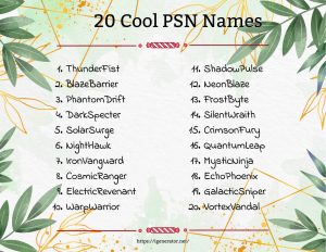 PSN Name Generator | 1446 Play Station Name Ideas